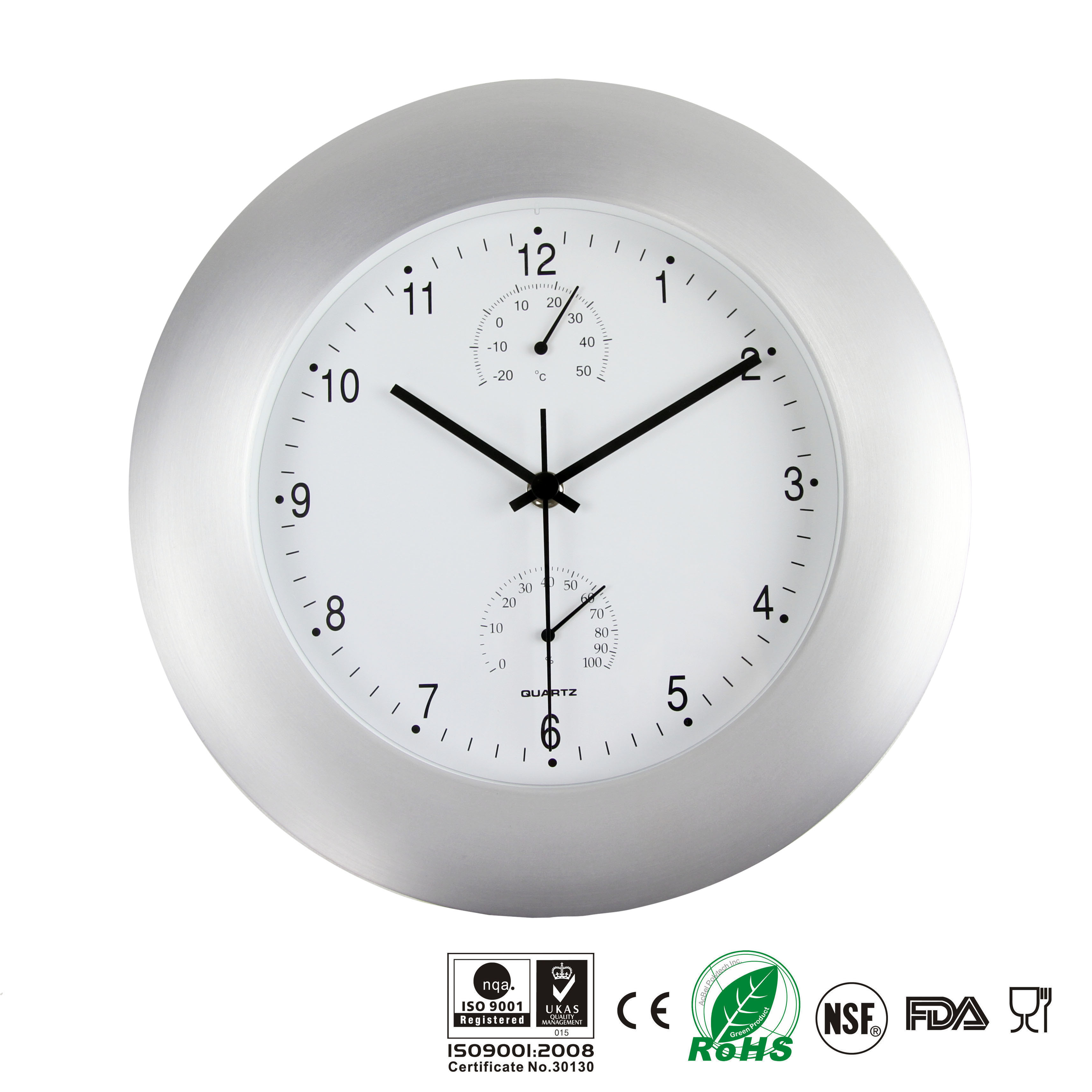 3 In 1 Indoor Outdoor Clock Thermometer Hygrometer Weather Station ...