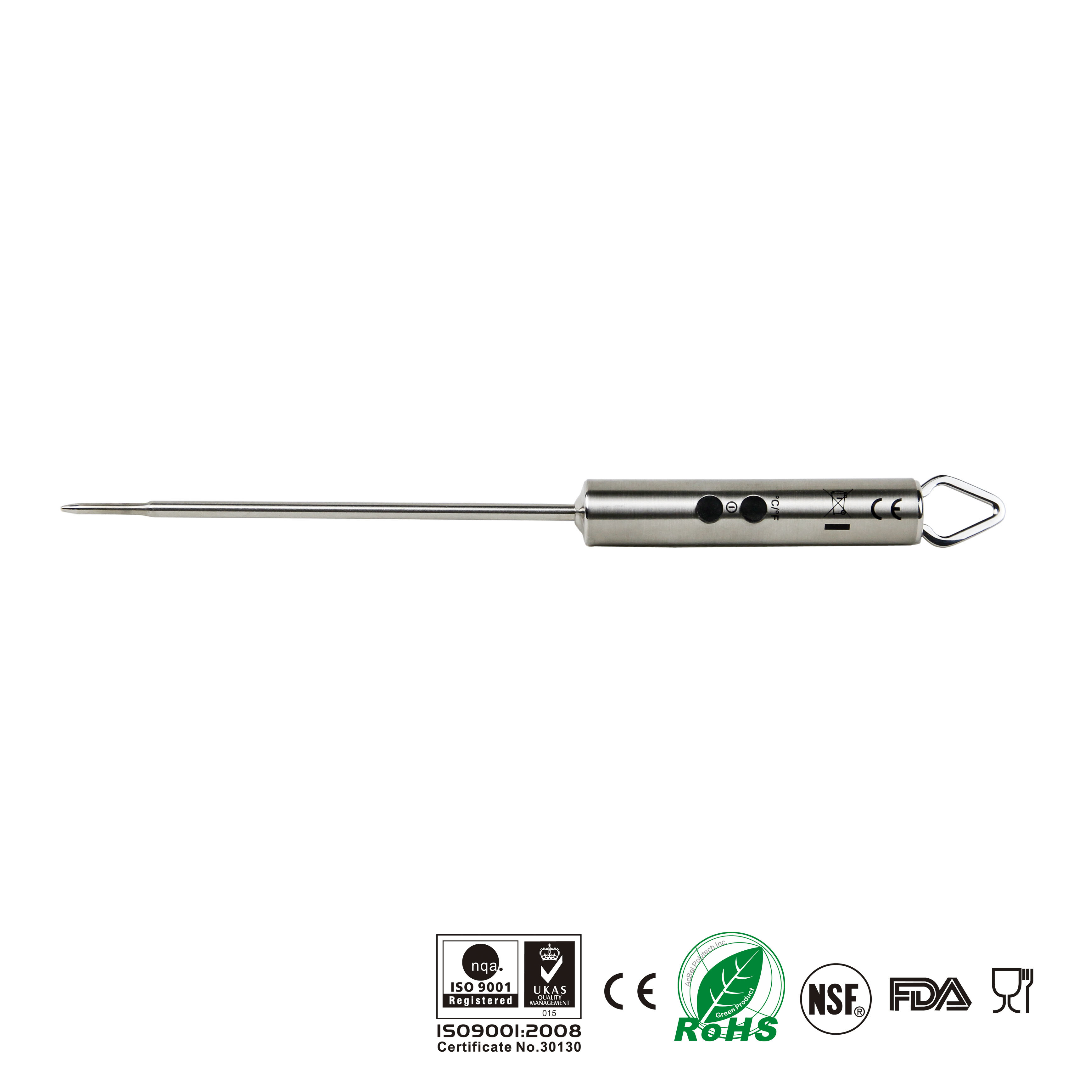 LCD Display Hand Held Instant Read Digital Thermometer Silver Color ISO9001